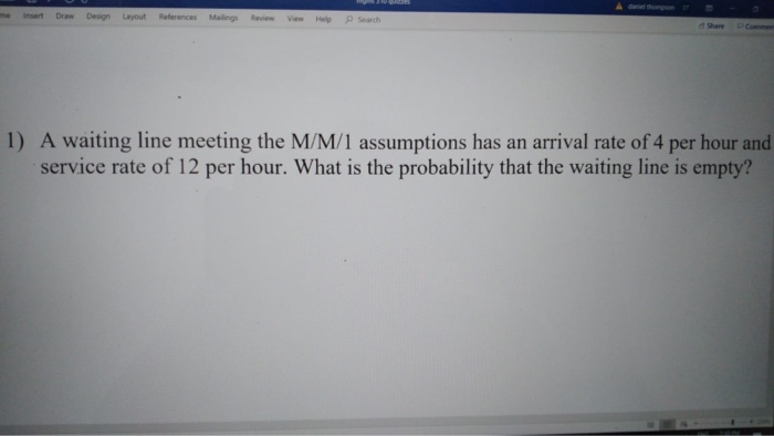 Solved me insert Draw Design Layout References Mailing | Chegg.com