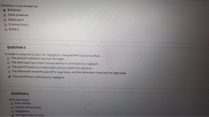 Solved Extortion is also known as: Blackmail. False pretense | Chegg.com