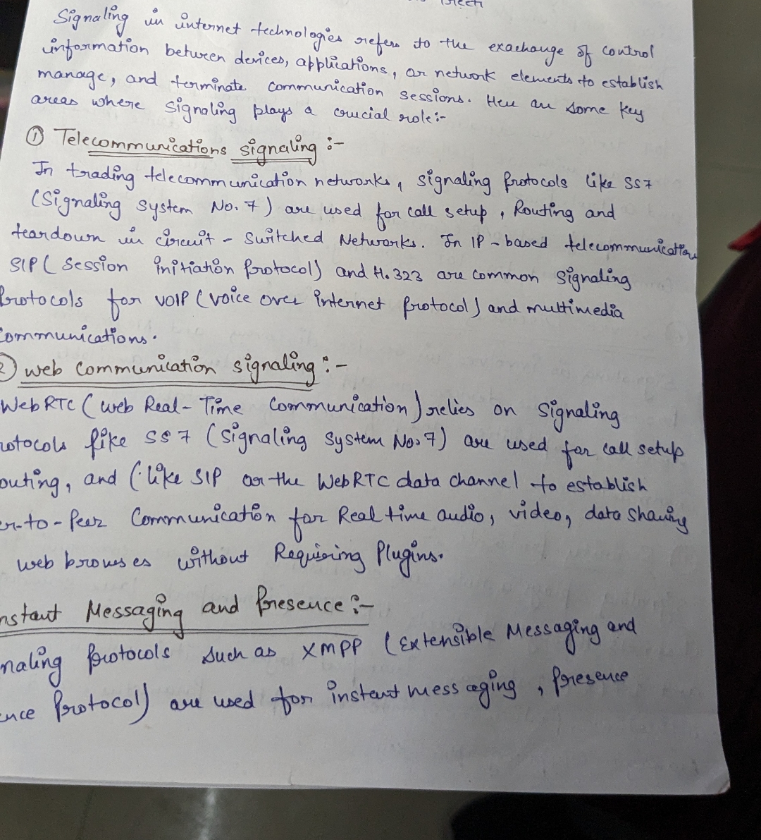 Solved Signaling in internet technologies refers to the | Chegg.com