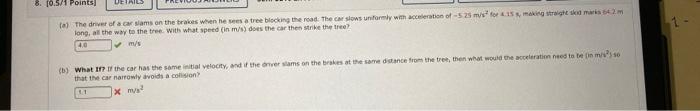 Solved long, at the woy to the tree. With what speed (in | Chegg.com
