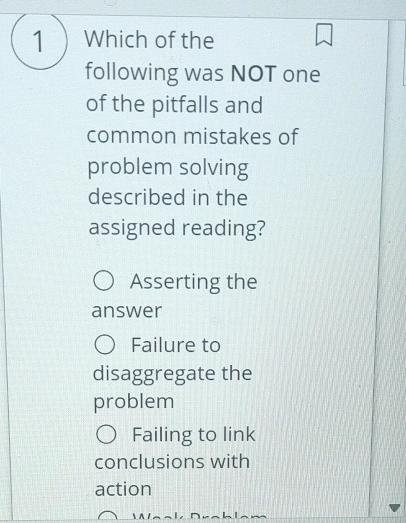 Solved 1 ﻿Which of the following was NOT one of the pitfalls | Chegg.com
