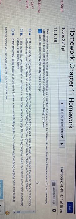 Solved Save Homework: Chapter 11 Homework Score: 0 of 1 pt 8 | Chegg.com Solved Save Homework: Chapter 11 Homework Score: 0 of 1 pt 8 | Chegg.com