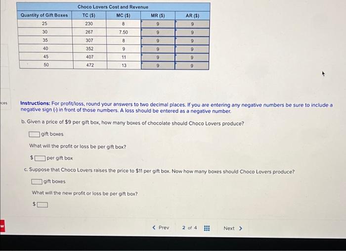 Solved The table below shows the total cost (TC) and | Chegg.com
