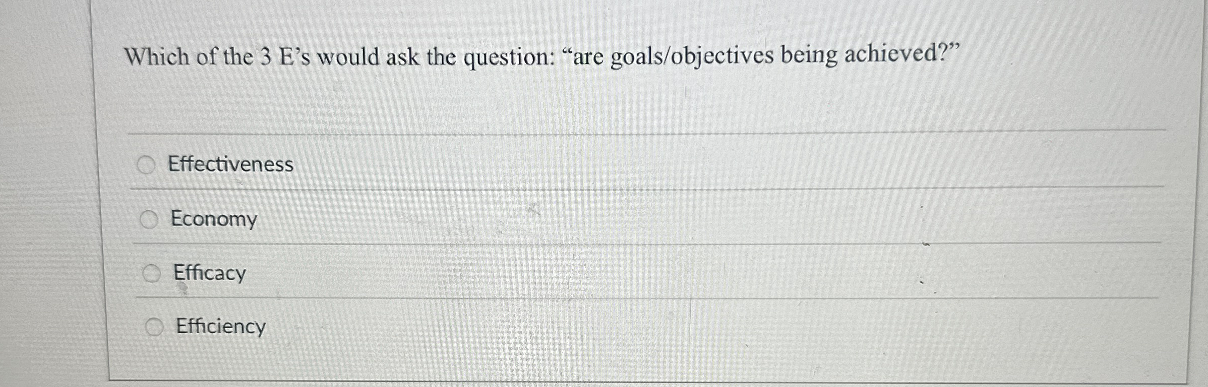 Which of the 3 ﻿E's would ask the question: "are | Chegg.com