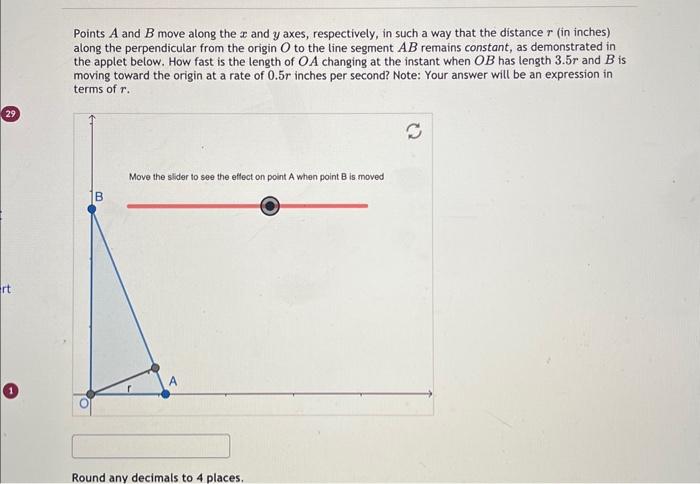 Solved Points A and B move along the x and y axes, | Chegg.com