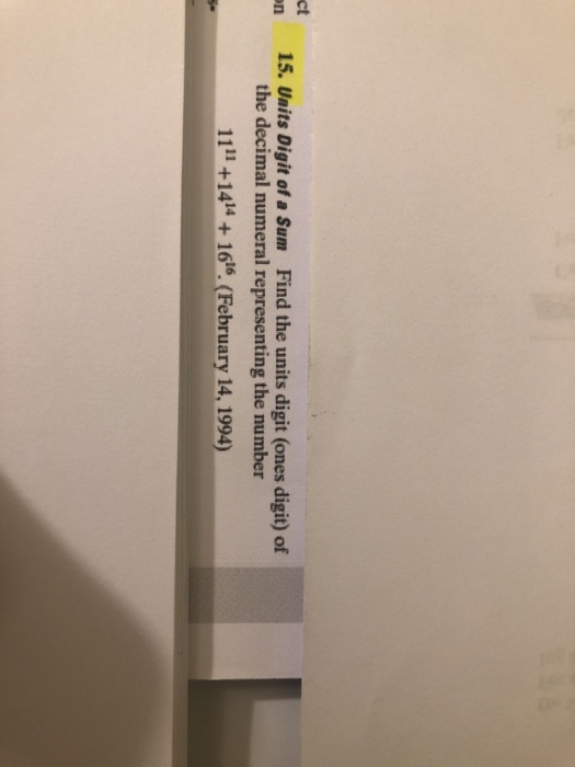 Solved 15. Units Digit of a Sum Find the units digit (ones | Chegg.com
