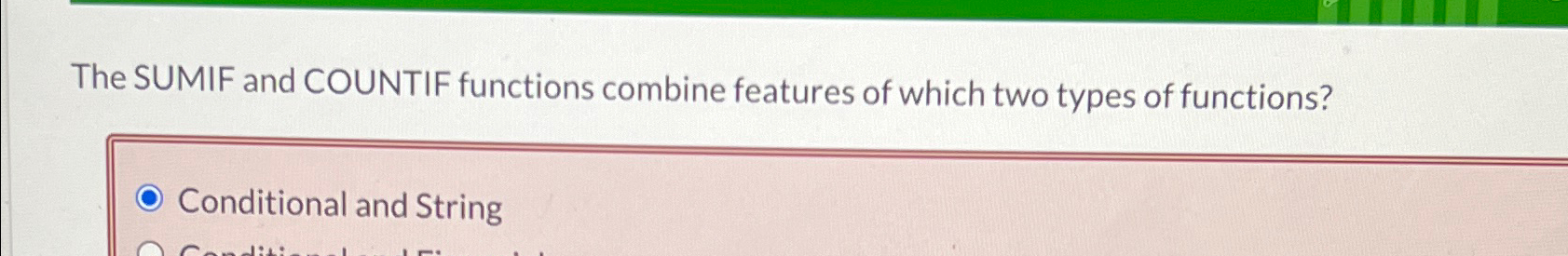 Solved The SUMIF and COUNTIF functions combine features of | Chegg.com