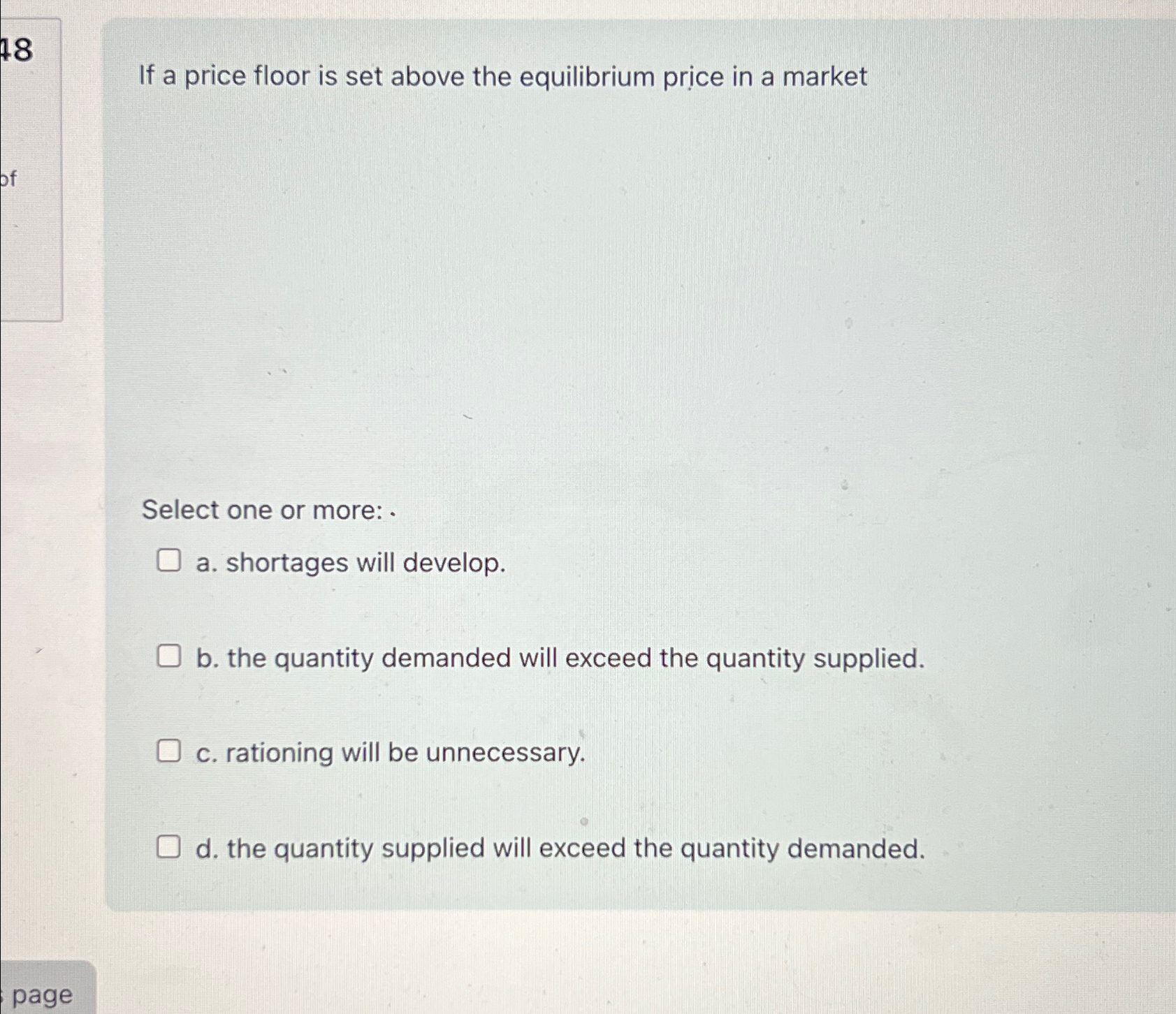 Solved If a price floor is set above the equilibrium price | Chegg.com