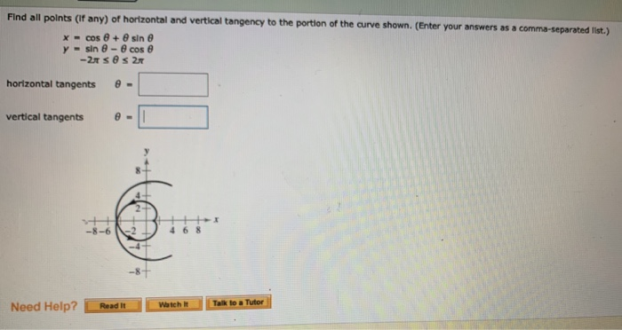 Solved Find all points (if any) of horizontal and vertical | Chegg.com