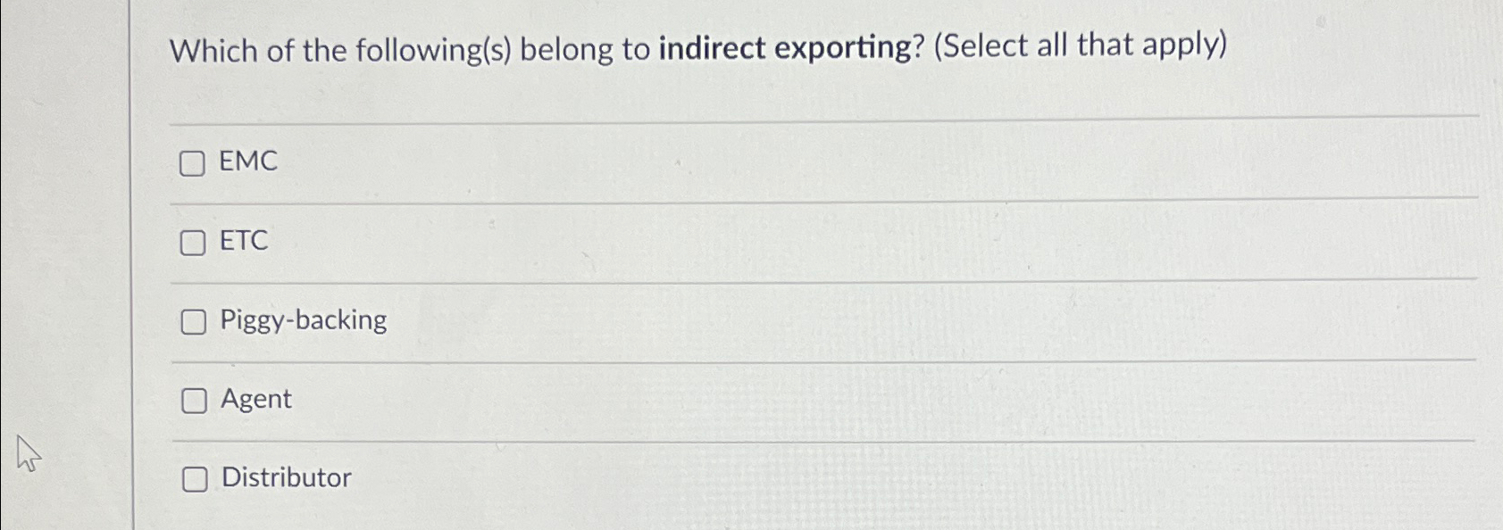 Solved Which of the following(s) ﻿belong to indirect | Chegg.com
