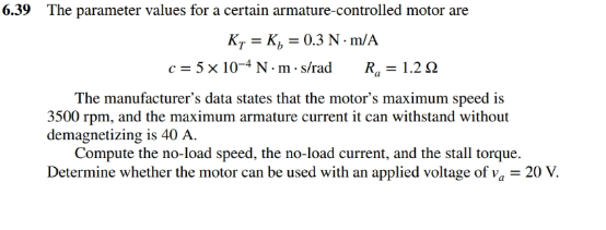 Solved 6.39 ﻿The parameter values for a certain | Chegg.com