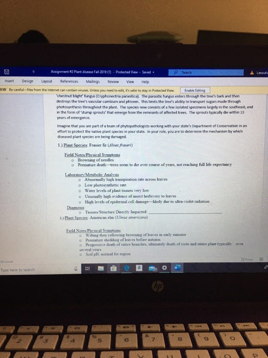 Solved Lercuti B - Ansignment Plant disease Fal 2019(1) | Chegg.com