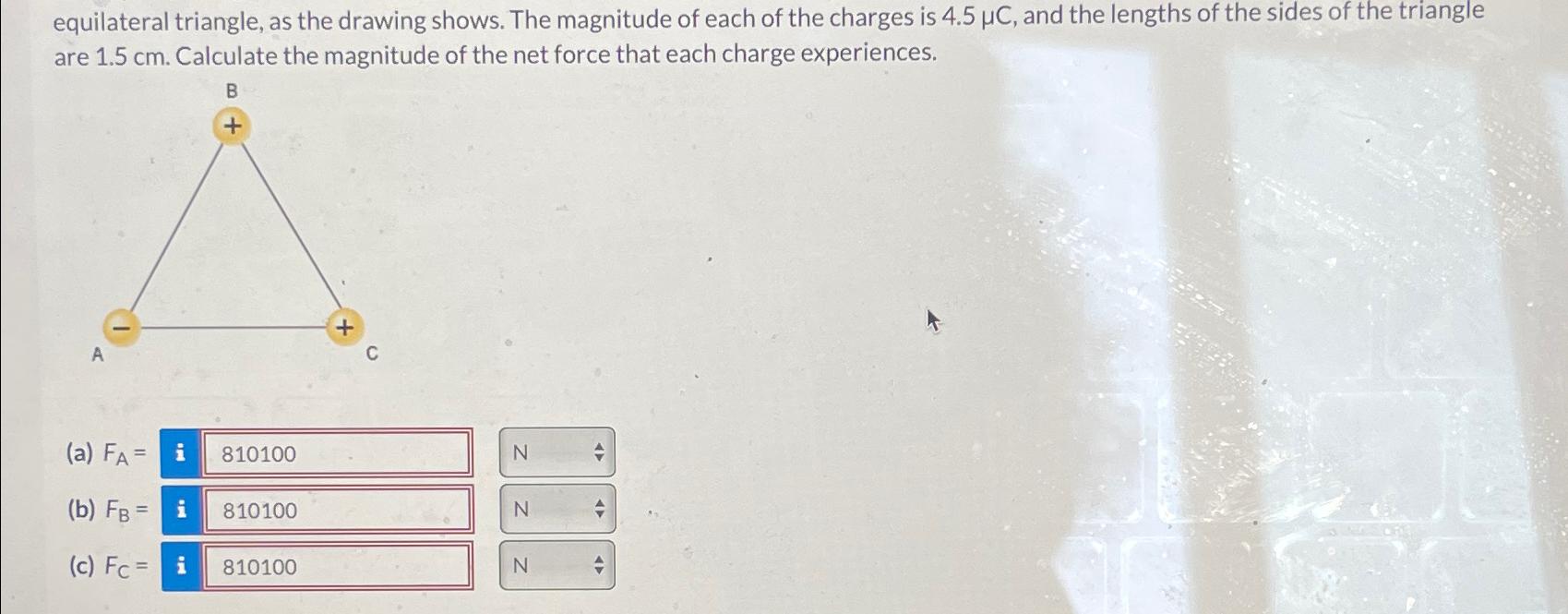 Solved equilateral triangle, as the drawing shows. The | Chegg.com