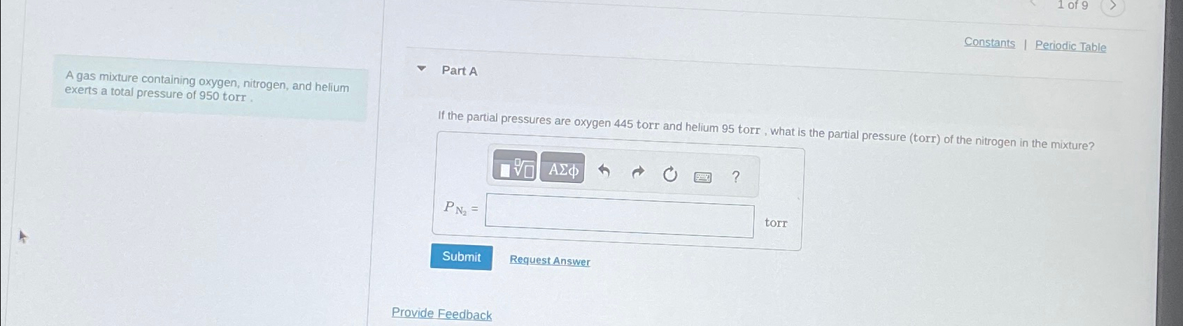 Solved Constants I Periodic TableA gas mixture containing | Chegg.com