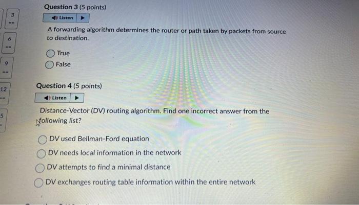 Solved A forwarding algorithm determines the router or path | Chegg.com