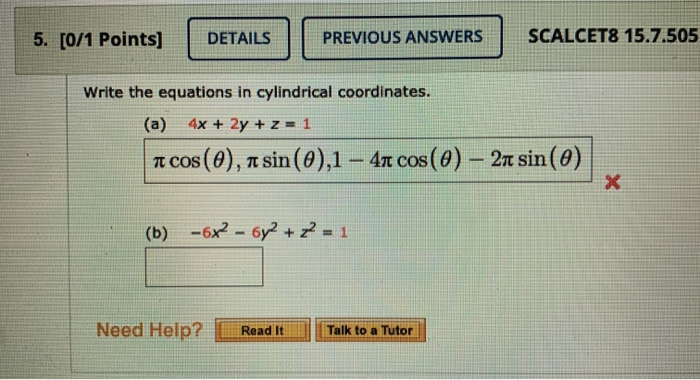 Solved 5. [0/1 Points) DETAILS PREVIOUS ANSWERS SCALCET8 | Chegg.com