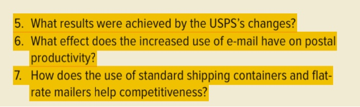 Solved Questions 1. Why is it important for the USPS to have | Chegg.com