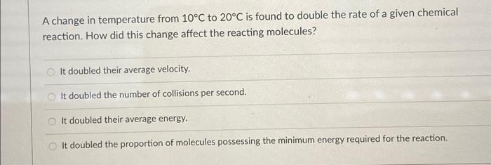Solved A change in temperature from 10°C to 20°C is found to | Chegg.com