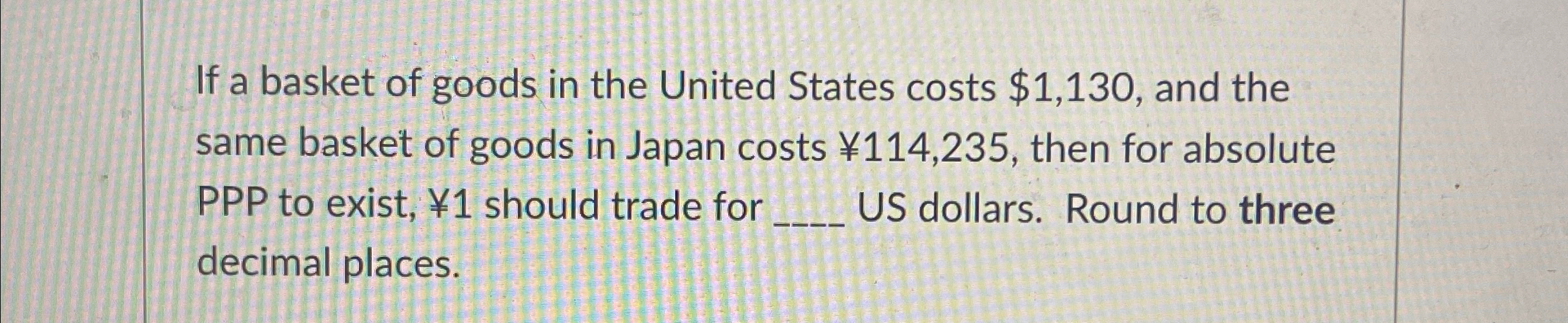 Solved If a basket of goods in the United States costs | Chegg.com