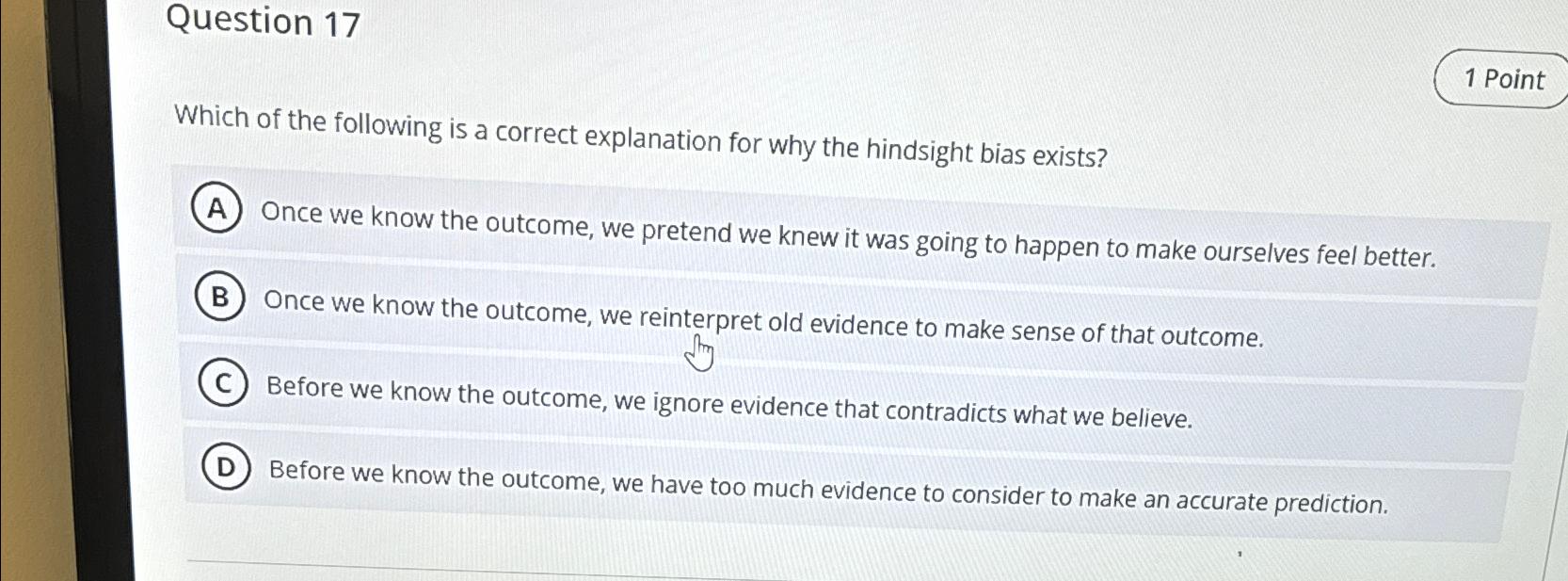 Solved Question 171 ﻿PointWhich of the following is a | Chegg.com