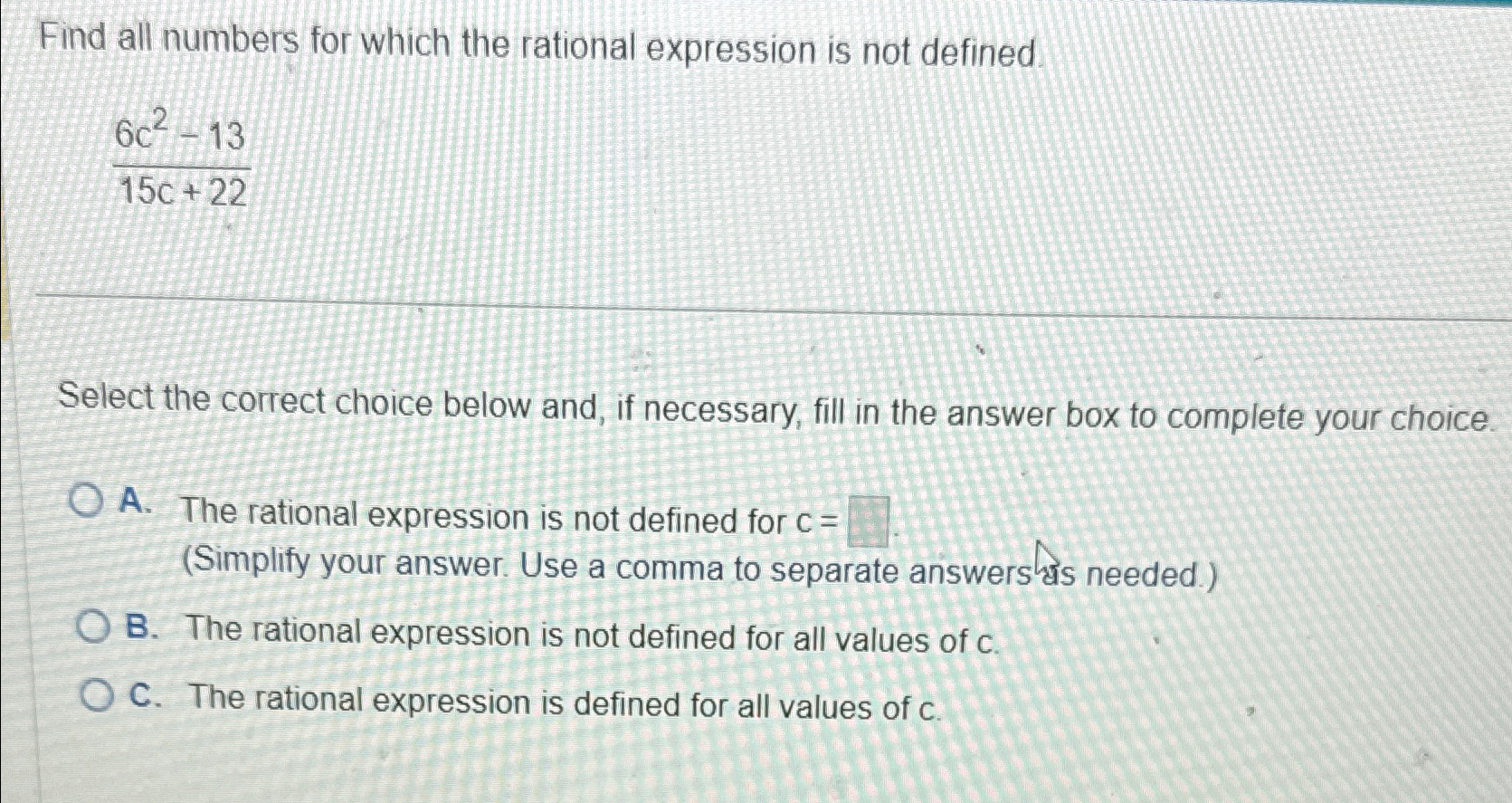 Solved Find all numbers for which the rational expression is | Chegg.com | Chegg.com