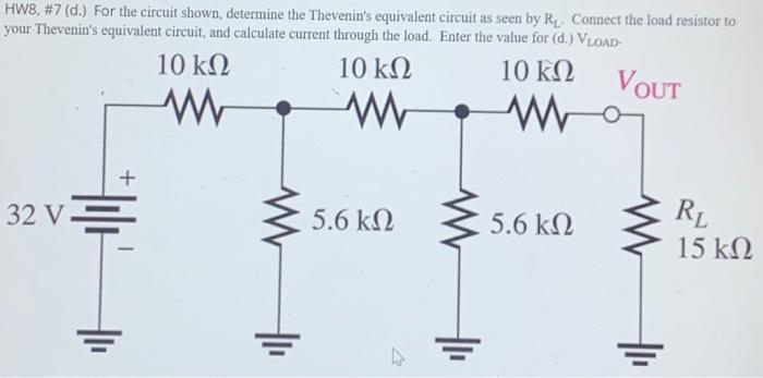 Solved HW8, #7 (b.) For the circuit shown, determine the | Chegg.com