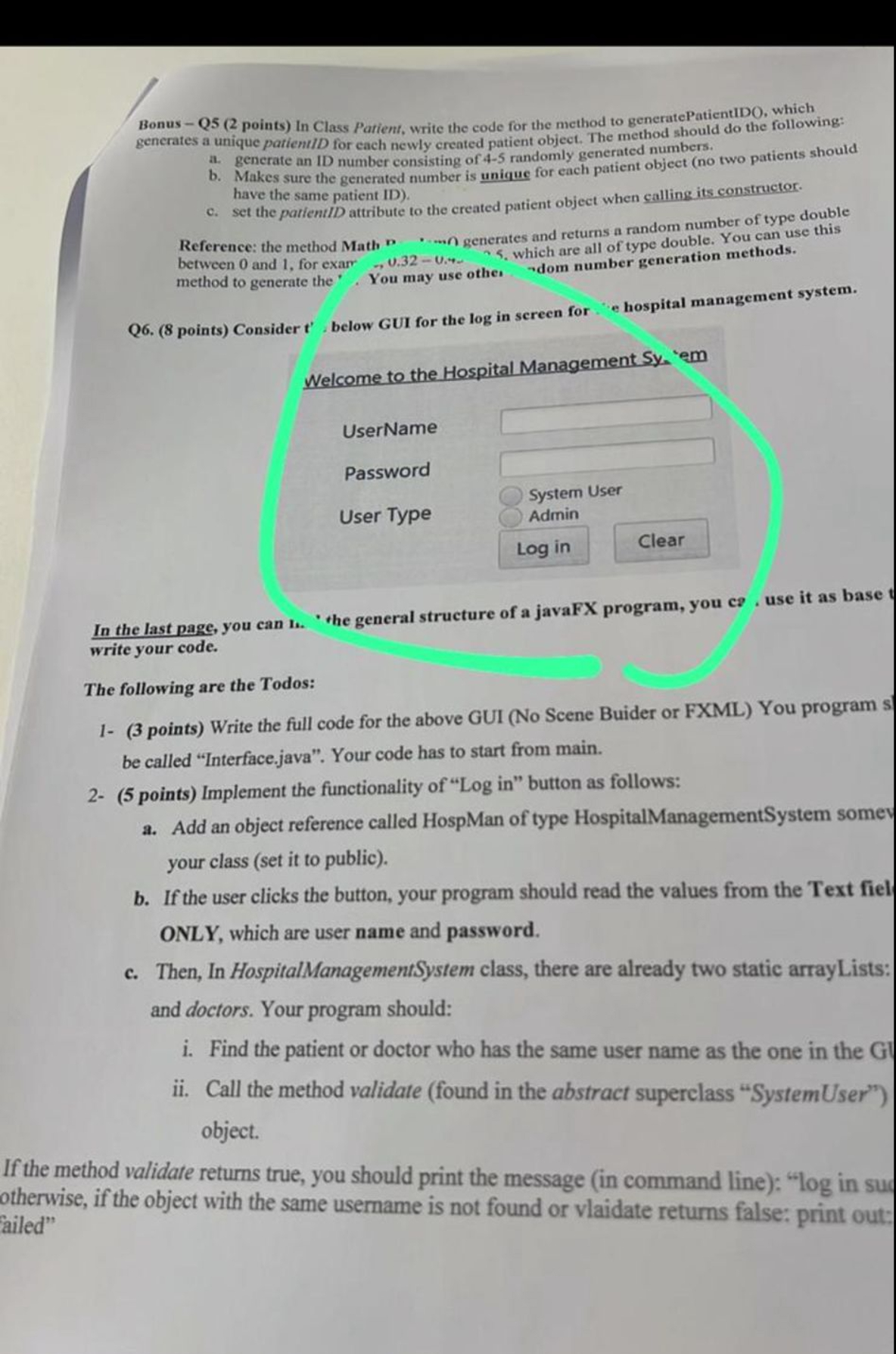 Solved Bonus - ﻿Q5 (2 ﻿points) ﻿In Class Patient, write the | Chegg.com