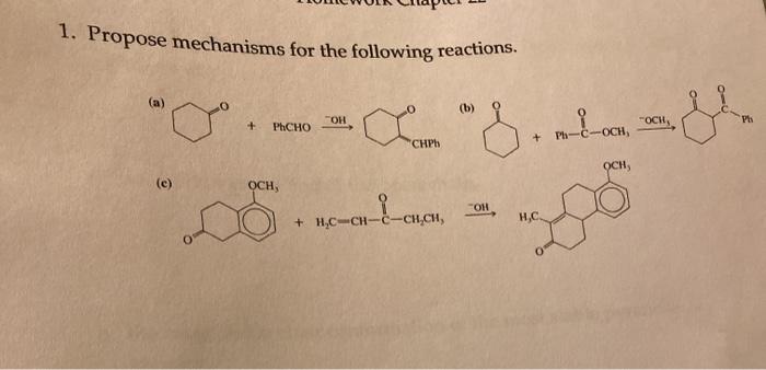 Solved 1. Propose mechanisms for the following reactions. | Chegg.com