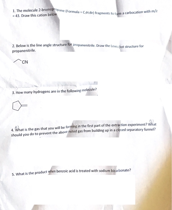Solved 1. The molecule 2-bromopropane (Formula - C#„Be) | Chegg.com