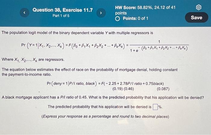 Solved Question 38, Exercise 11.7 HW Score: 58.82%,24.12 of | Chegg.com Solved Question 38, Exercise 11.7 HW Score: 58.82%,24.12 of | Chegg.com