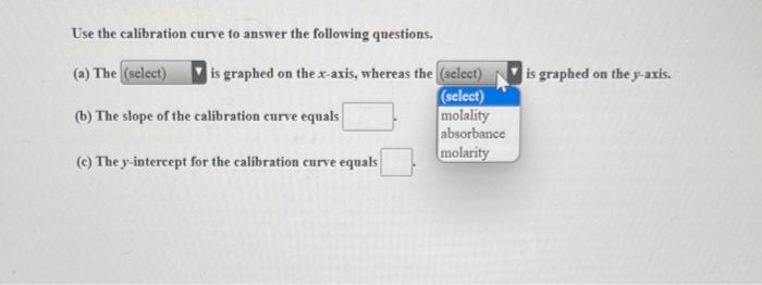 Solved Use the calibration curve to answer the following | Chegg.com