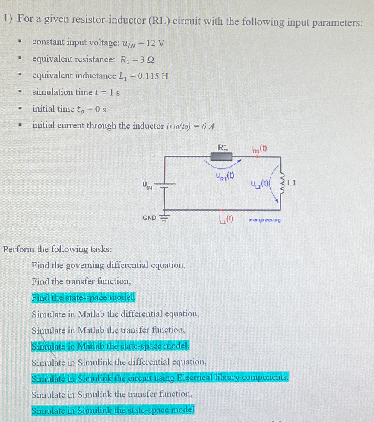 Solved For A Given Resistor Inductor Rl ﻿circuit With The