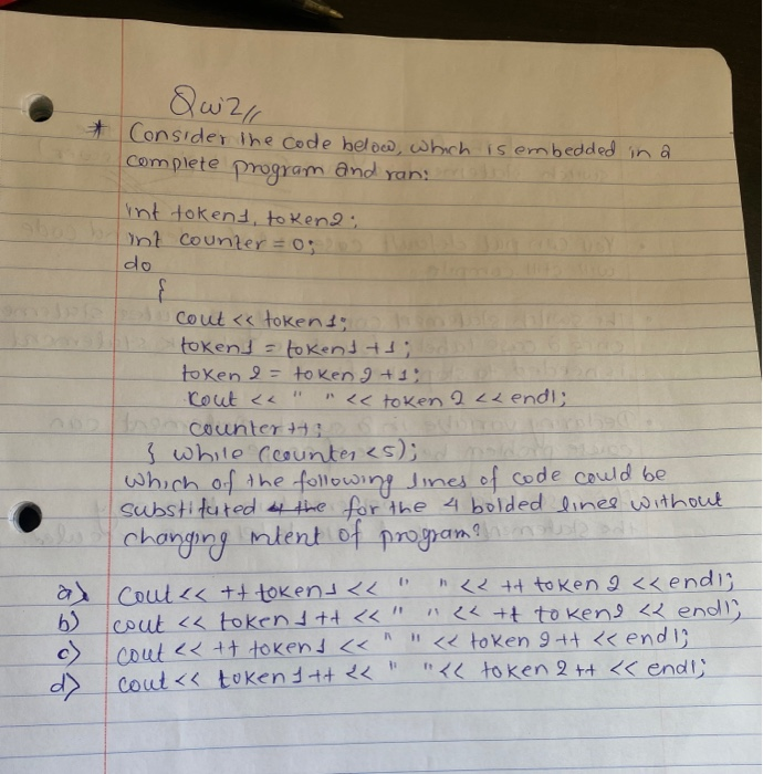 Solved Qw2/ * Consider the code below, which is embedded in | Chegg.com