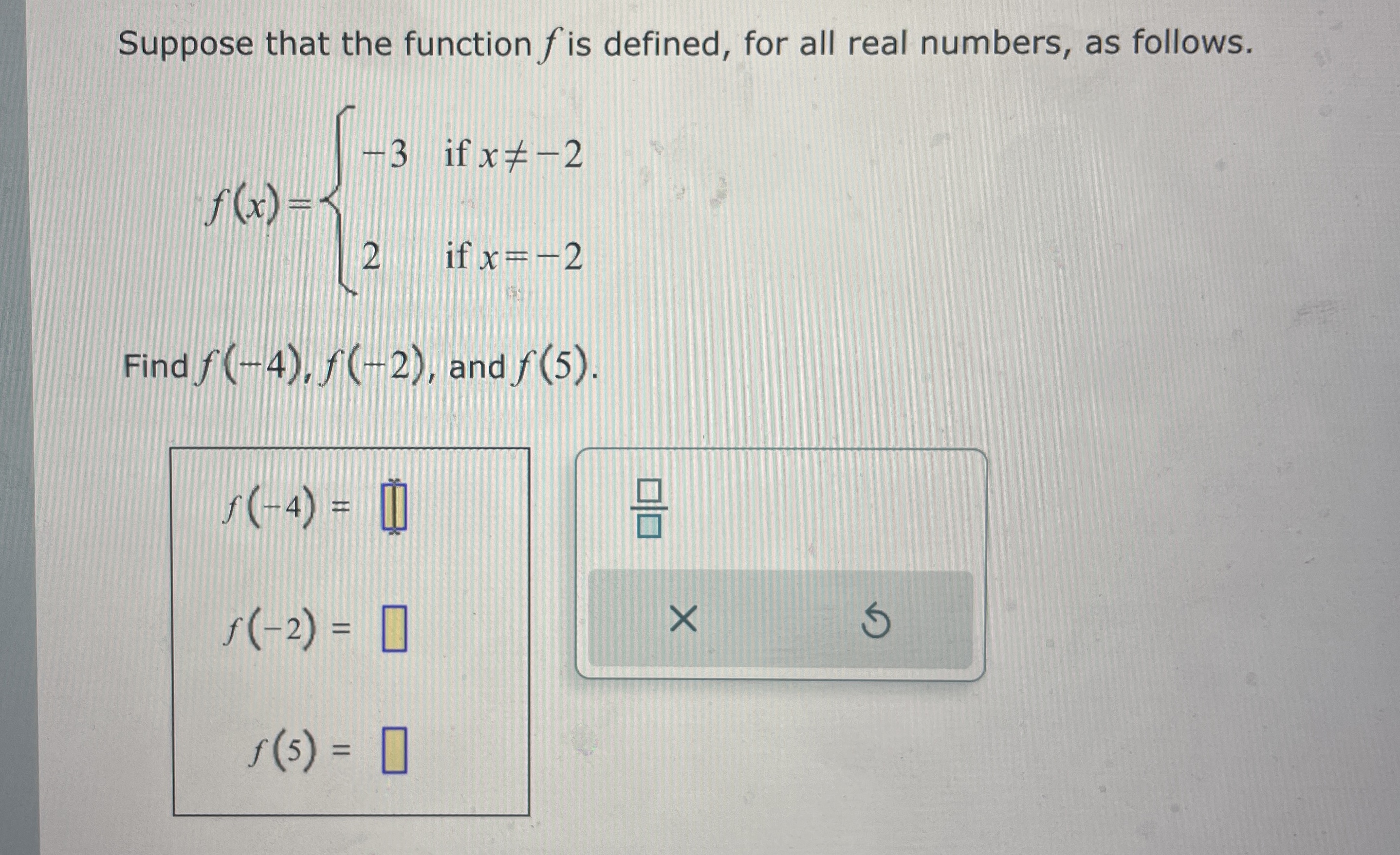 Solved Suppose that the function f ﻿is defined, for all real | Chegg.com