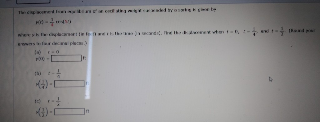 Solved The displacement from equilibrium of an oscillating | Chegg.com