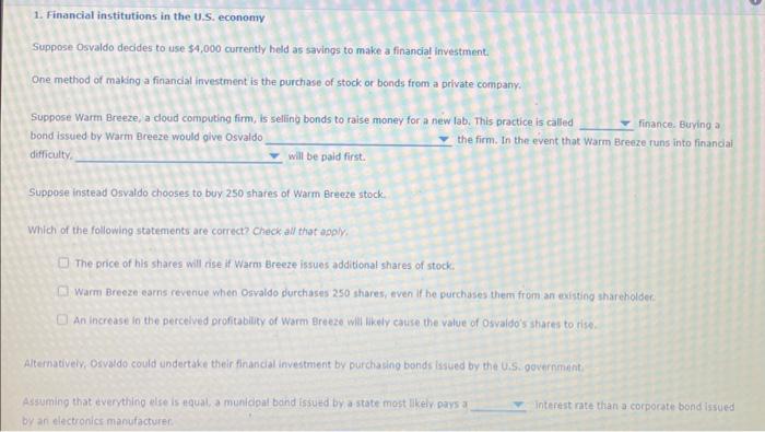 Solved Suppose Osvaldo decides to use $4,000 currently held | Chegg.com