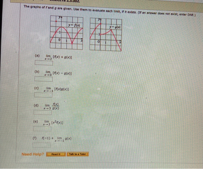 Solved The graphs of fand g are given. Use them to evaluate | Chegg.com