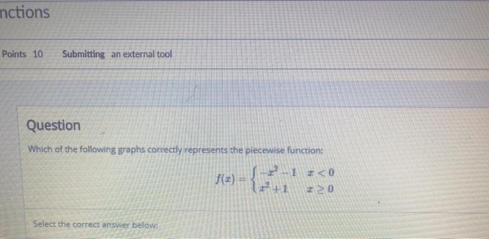 Solved nctions Points 10 Submitting an external tool | Chegg.com