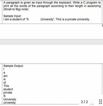 Solved A paragraph is given as input through the keyboard. | Chegg.com