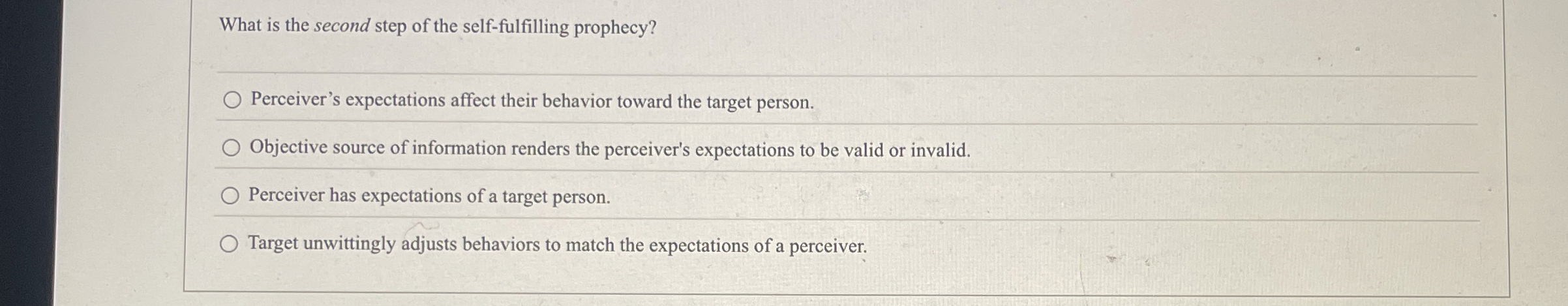 Solved What is the second step of the self-fulfilling | Chegg.com