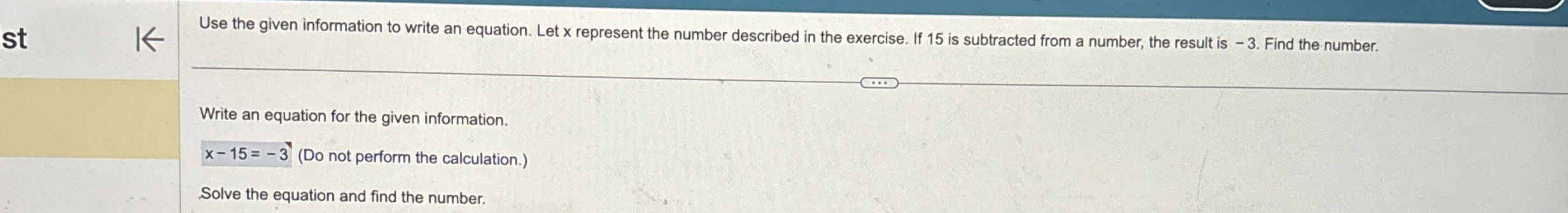 Solved Use the given information to write an equation. Let x | Chegg.com