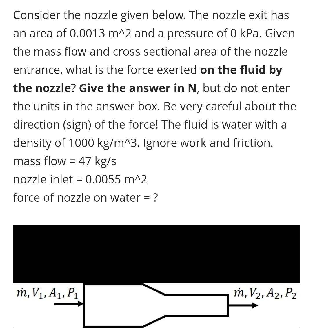 Solved Consider the nozzle given below. The nozzle exit has | Chegg.com