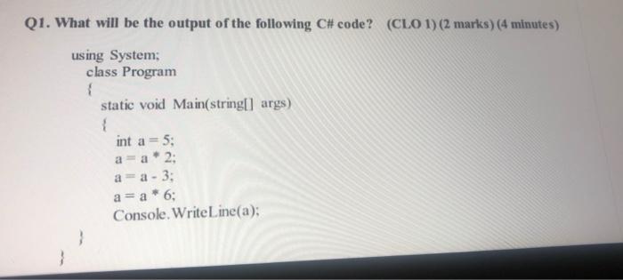 Solved Q2. Write C# program to define three variables as: | Chegg.com
