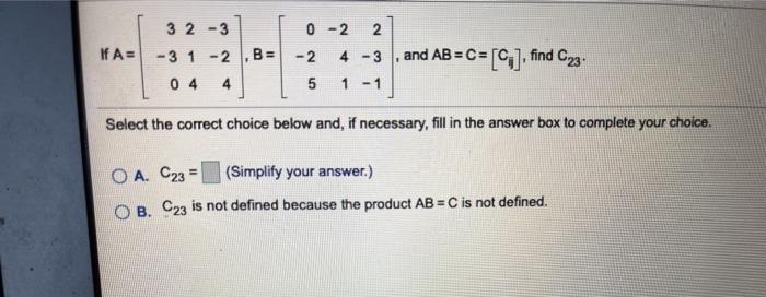 Solved (a) Construct the matrix A= [A] A is 2x3 and A, | Chegg.com
