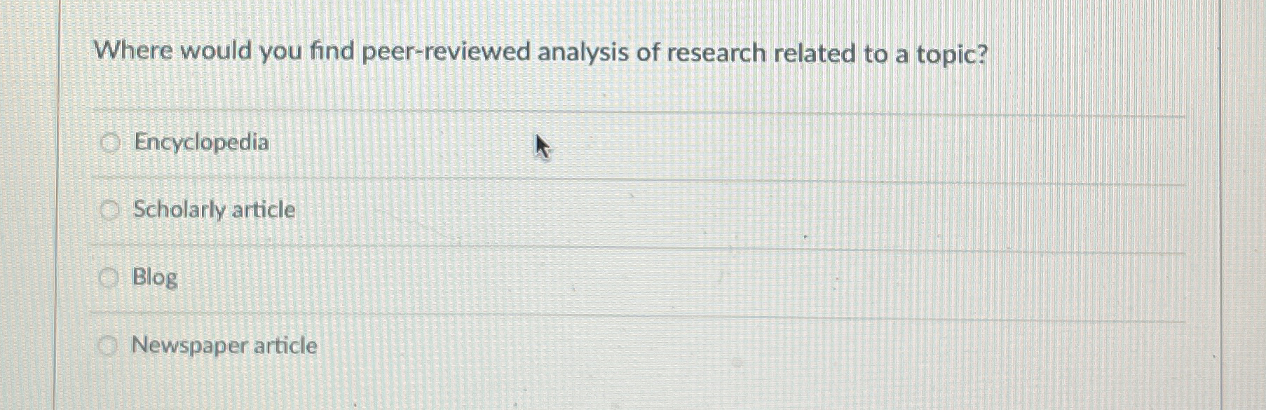 Solved Where would you find peer-reviewed analysis of | Chegg.com