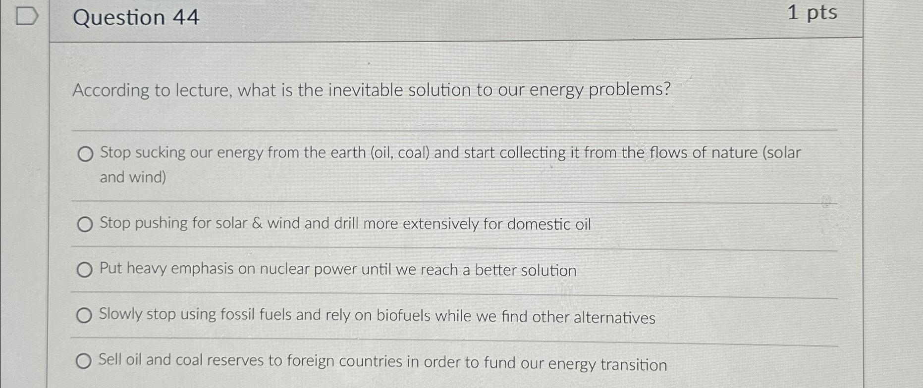 Solved Question 441 ﻿ptsAccording to lecture, what is the | Chegg.com