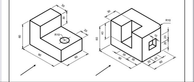 Solved Draw the three orthographic projections.Front viewTop | Chegg.com