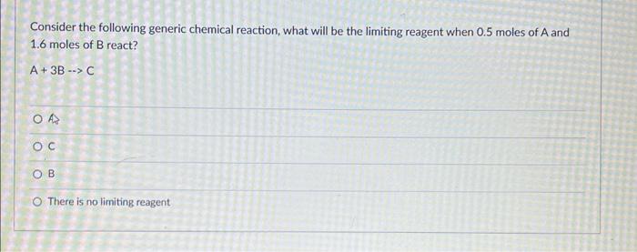 Solved Consider the following generic chemical reaction, | Chegg.com