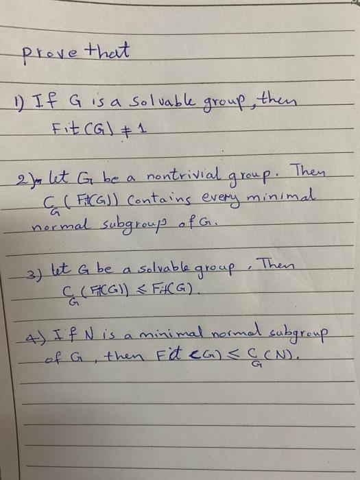 Solved prove that 1) If G is a solvable group, then Fit (G) | Chegg.com