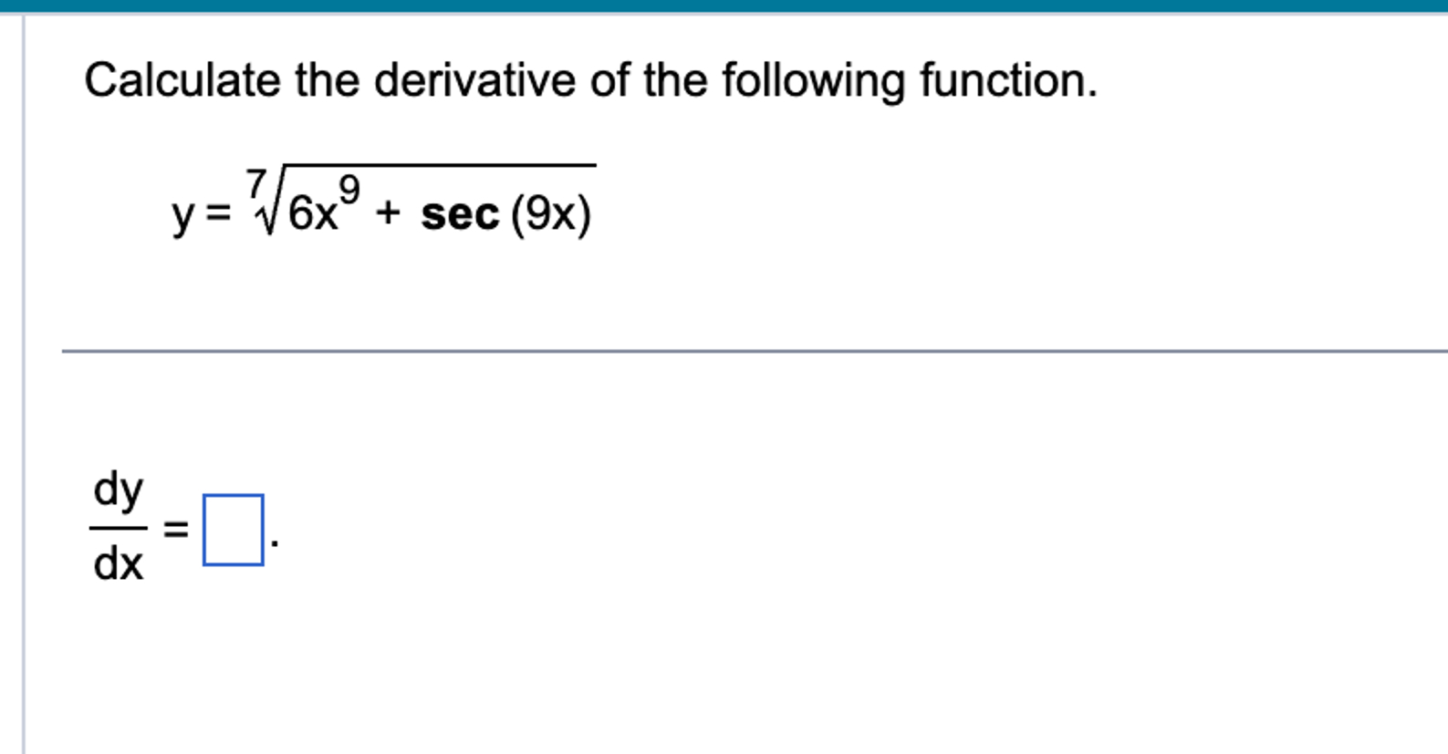 Solved Calculate the derivative of the following | Chegg.com